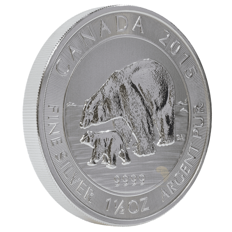 Silver Canadian Polar Bear & Cub 1-1/2 Ounce Coin - GSI Exchange
