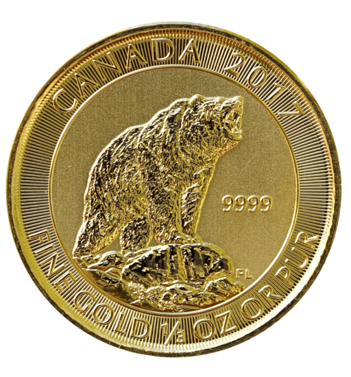 Gold Canadian Grizzly Bear Coin - 1/3rd Ounce- GSI Exchange